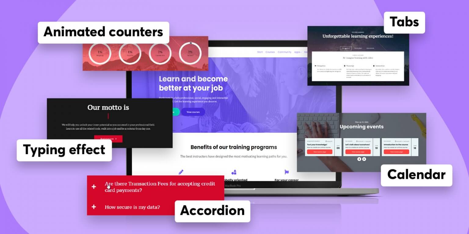 Introducing the Site Builder's New Widgets: Calendar, Animated Counters, Typing Effect, and more ...