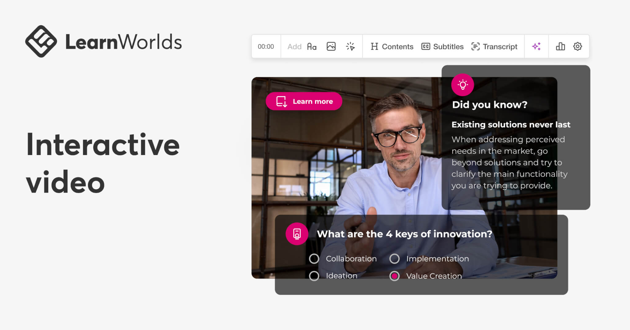 Interactive Video Editor for eLearning - LearnWorlds